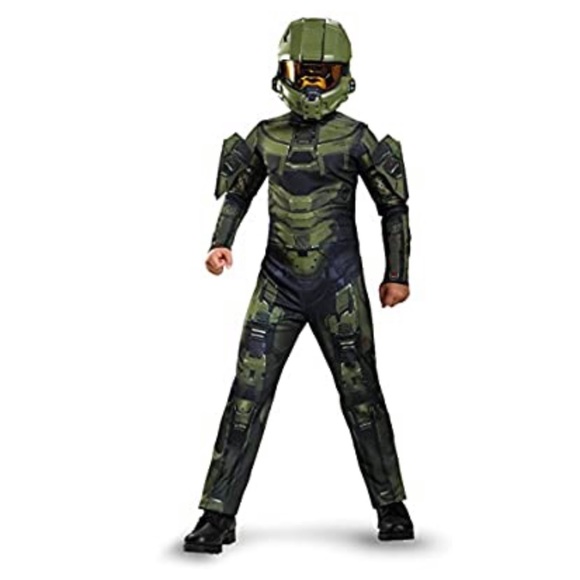 Halo | Costumes | Halo Master Chief Muscles 3d Jumpsuit Costume Kids ...
